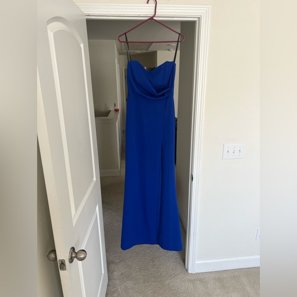 Windsor | Dresses | Royal Blue Strapless High Slit Formal Dress | Poshmark